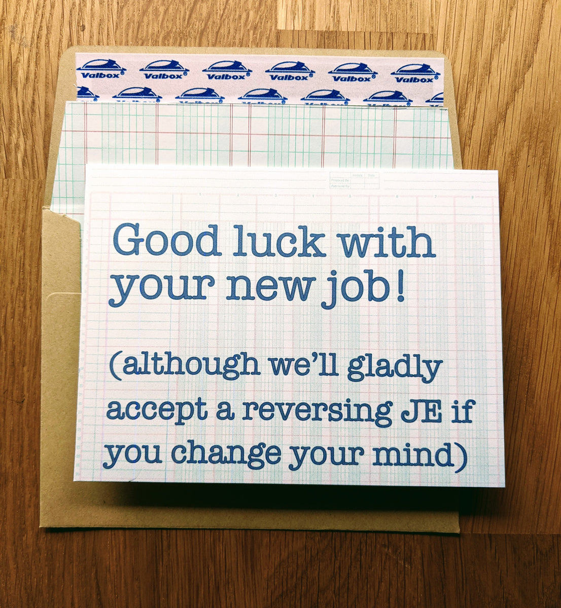 Employee Farewell Accounting Card – RuBook Creative