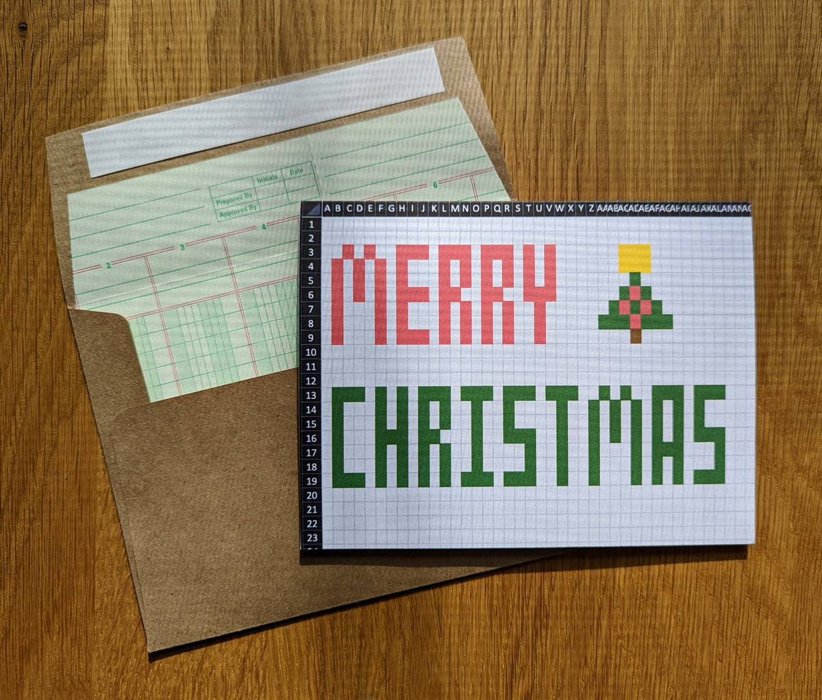 Spreadsheet Merry Christmas Greeting Card – RuBook Creative